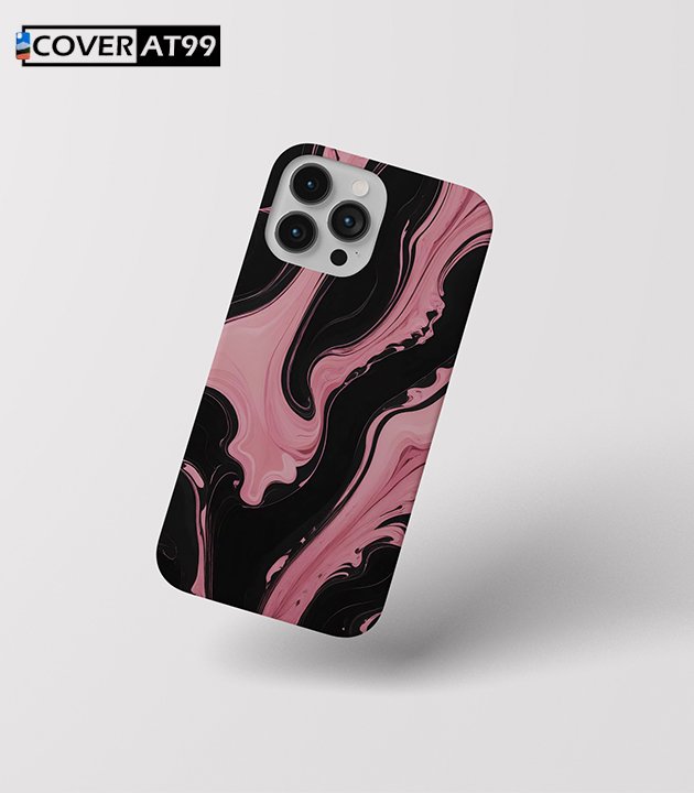 Pink & Black Marble Texture Phone Cover Design - CoverAT99
